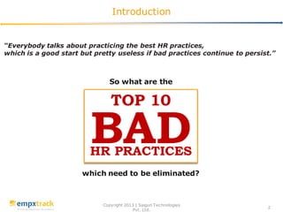 Top 10 bad hr practices | PDF | Human Resources | Business
