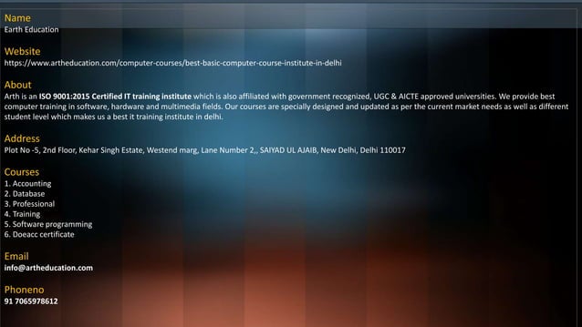 Top 10 basic computer courses in Delhi | PPT