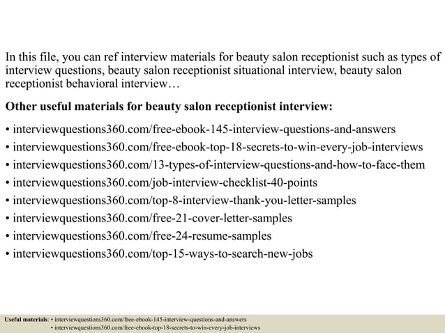Top 10 Beauty salon Receptionist Interview Questions And Answers top-10-beauty-salon-receptionist-interview-questions-and-answers