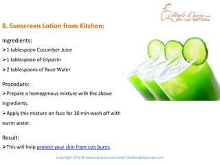 Top 10 Beauty Tips From Kitchen | PPTX