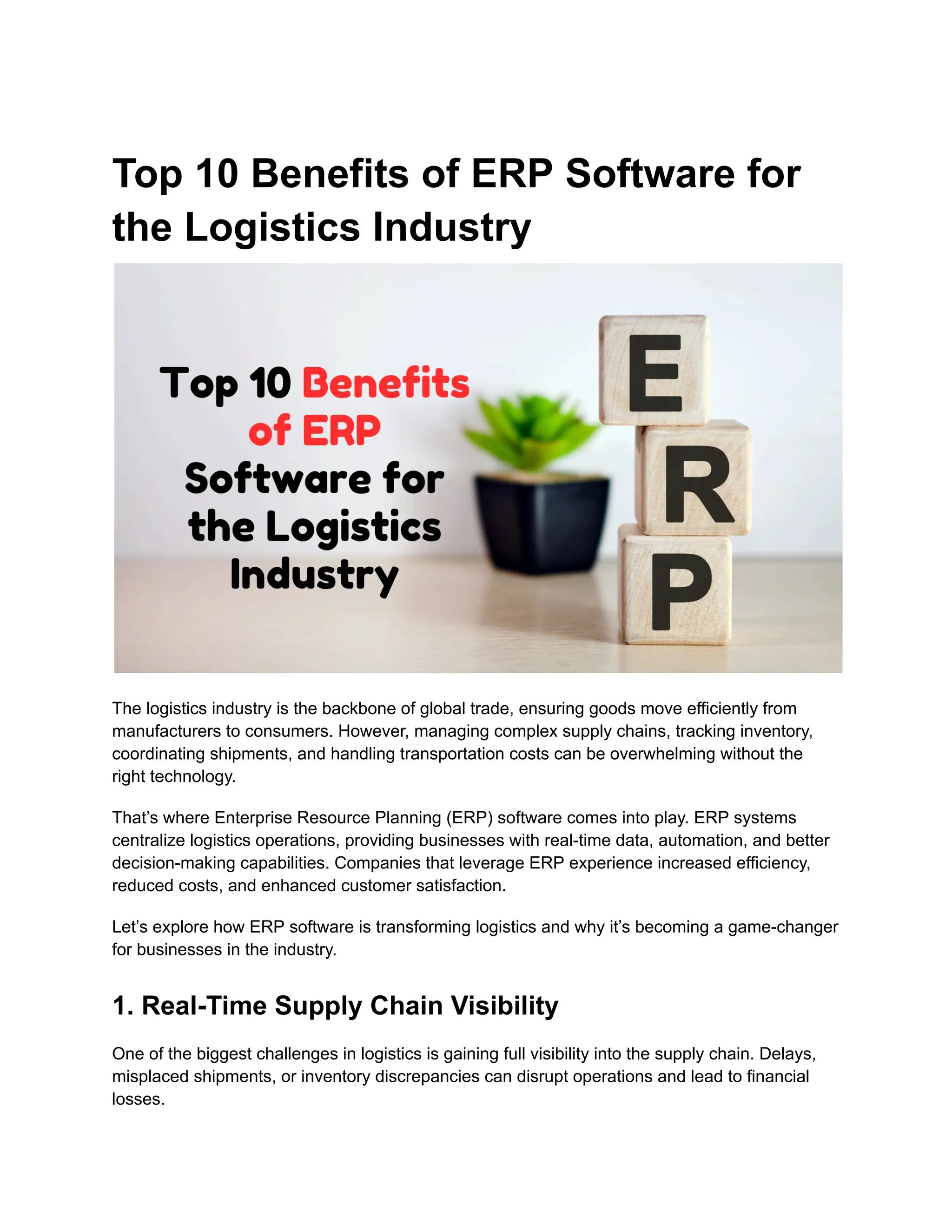 Top 10 Benefits of ERP Software for the Logistics Industry.pdf