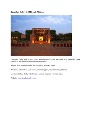 Top 10 Best Ethnic Village Resorts in Manesar Gurgaon.pdf
