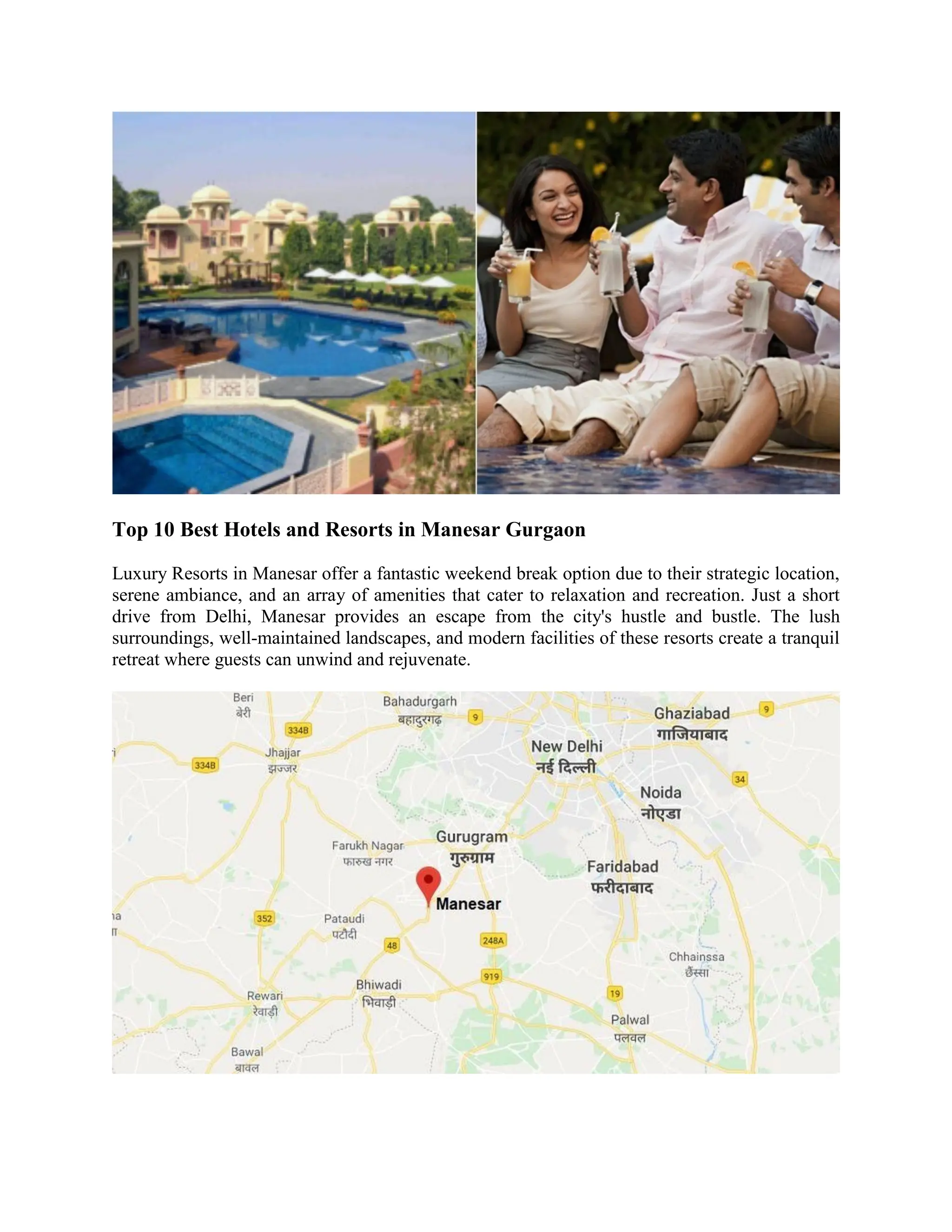 Top 10 Best Hotels and Resorts in Manesar Gurgaon.pdf