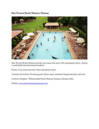 Top 10 Best Hotels and Resorts in Manesar Gurgaon.pdf