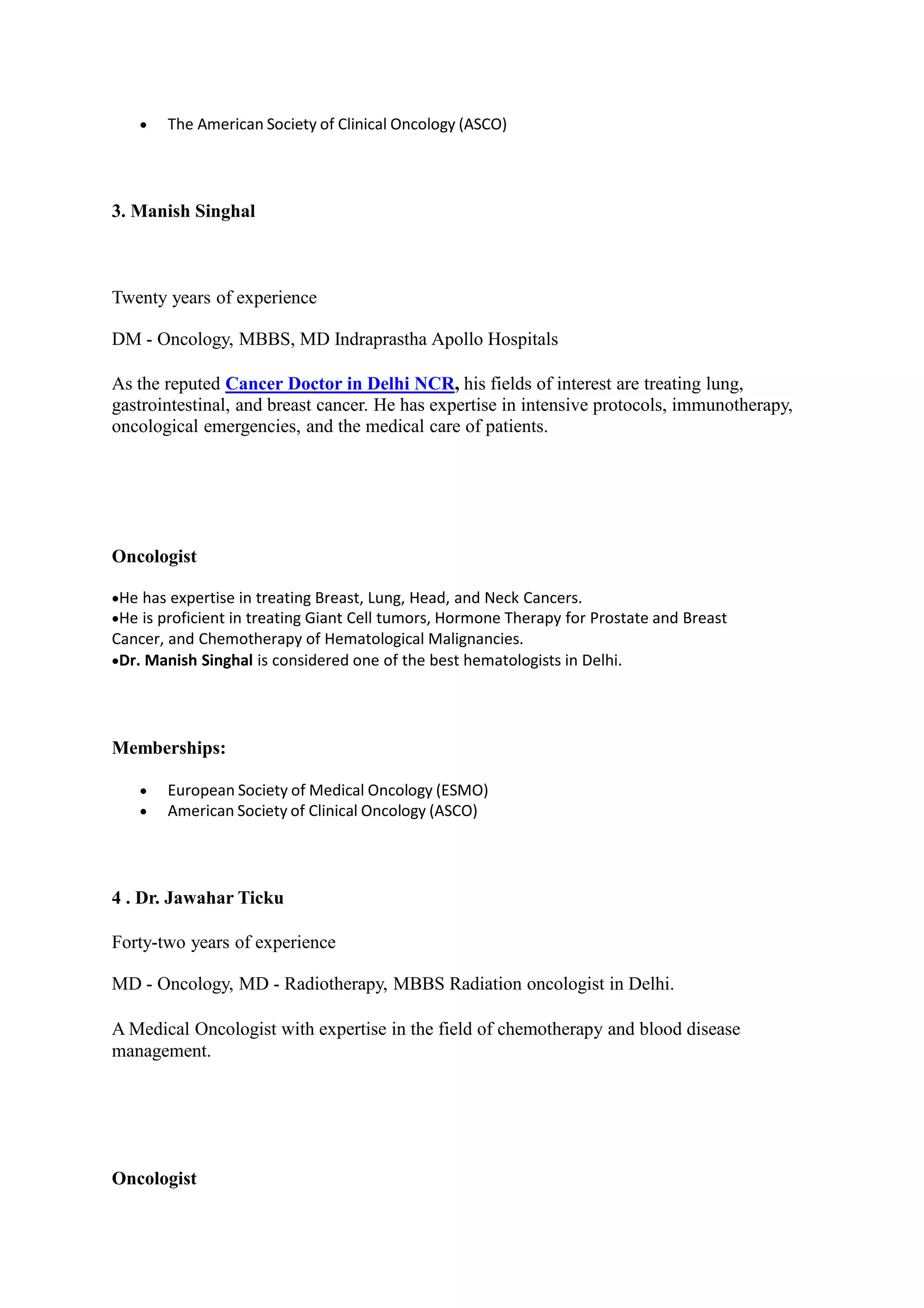 Top 10 Best Oncologists in Delhi | PPT