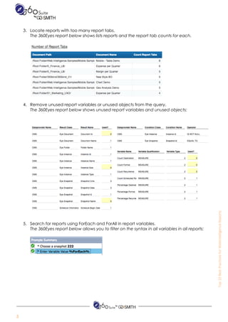 Top 10 best practices for WebIntelligence reports development | PDF