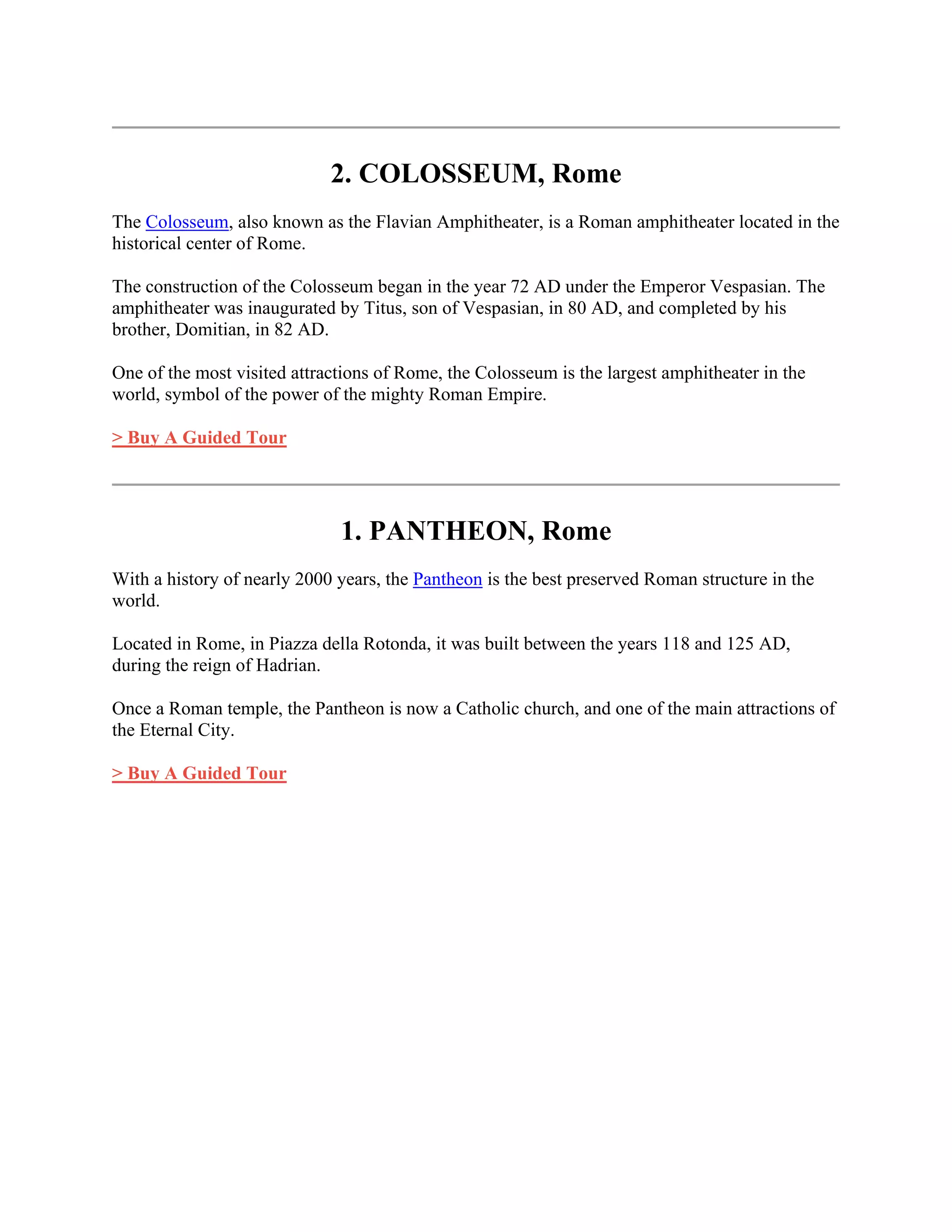 TOP 10 BEST PRESERVED ROMAN STRUCTURES IN ITALY | PDF