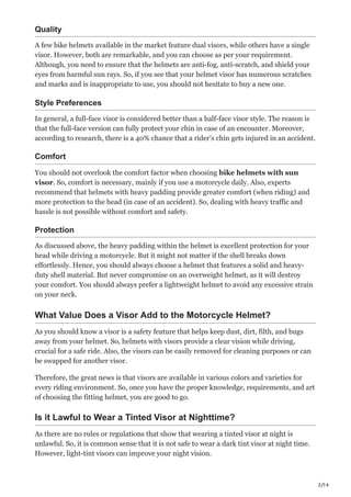 Top 10 bike helmets with sun visor in 2021 | PDF