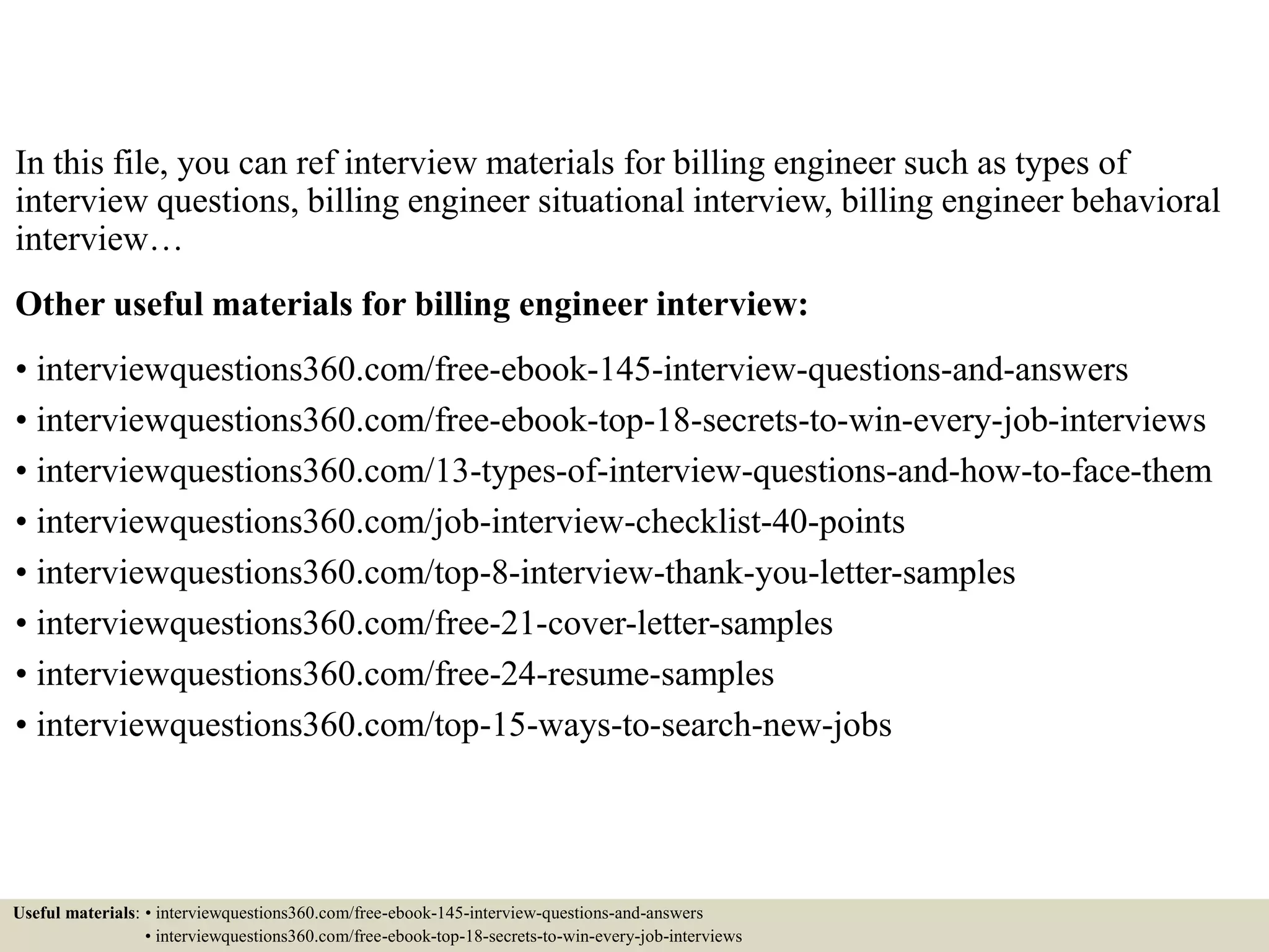 Top 10 billing engineer interview questions and answers | PPTX