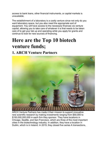 Top 10 biotech venture fund | PDF