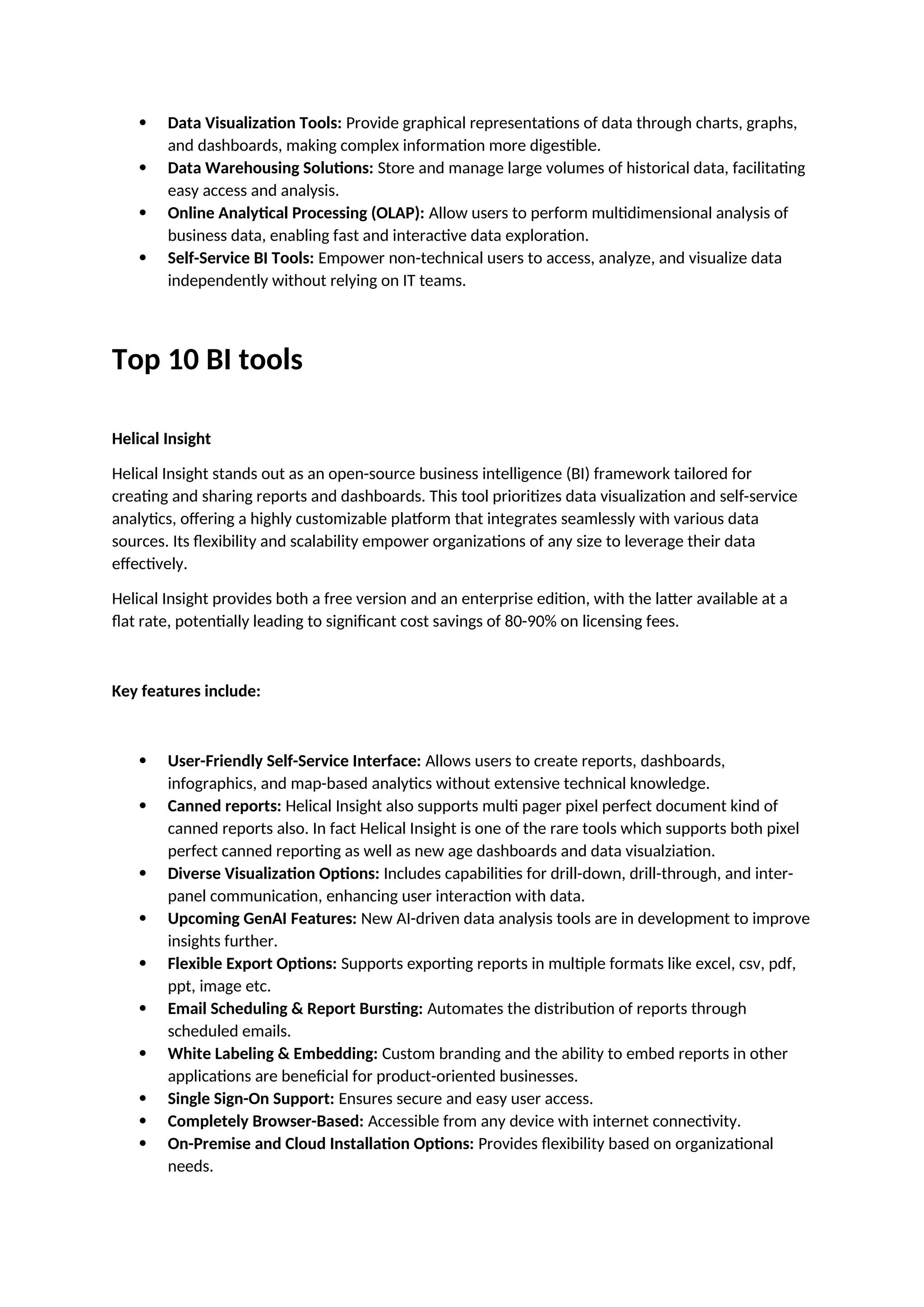 Top 10 bi tool | Best 10 business intelligence tool | PDF