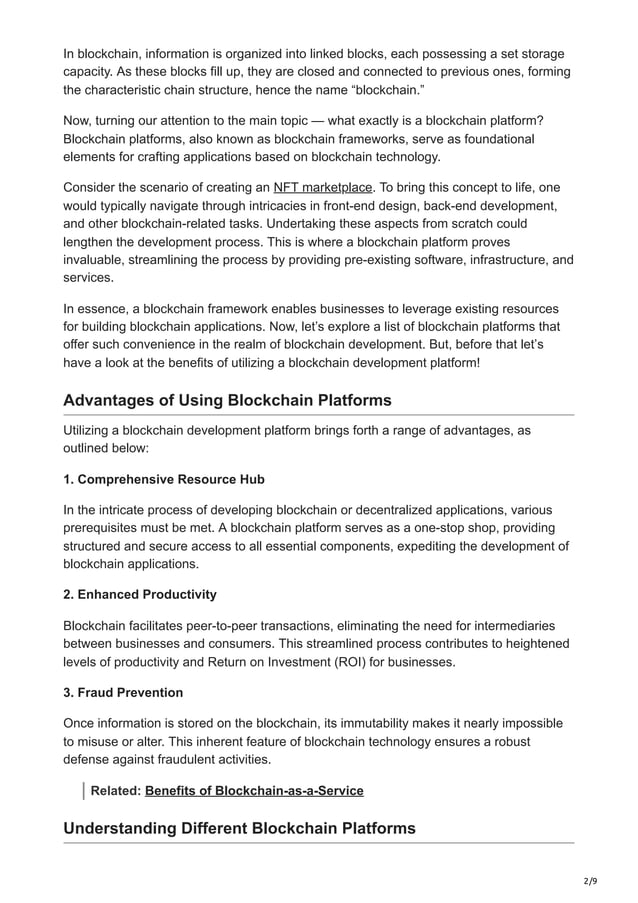 Top 10 Blockchain Platforms of 2024 - SoluLab | PDF | Free Download