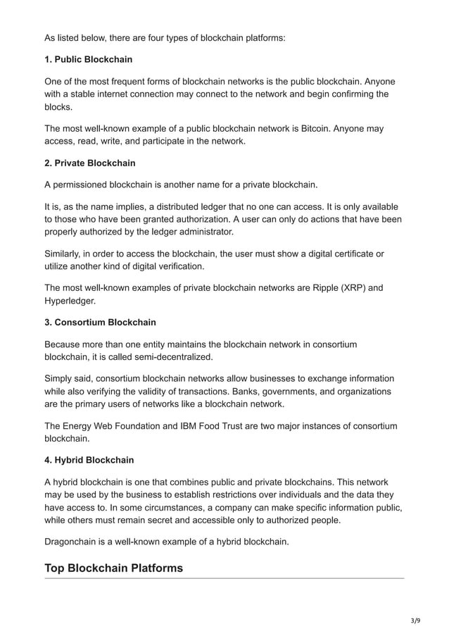 Top 10 Blockchain Platforms of 2024 - SoluLab | PDF | Free Download