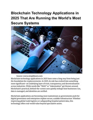 Top 10 Blockchain Technology Applications in 2025 Visionary CIOs.pdf