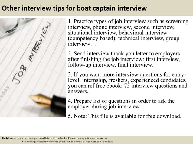 Top 10 boat captain interview questions and answers | PPT