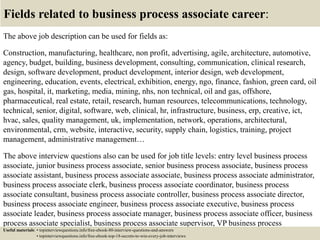 Top 10 business process associate interview questions and answers | PPTX