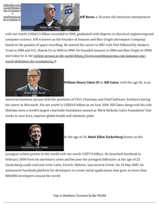 Top 10 Business Tycoons in the World | PDF