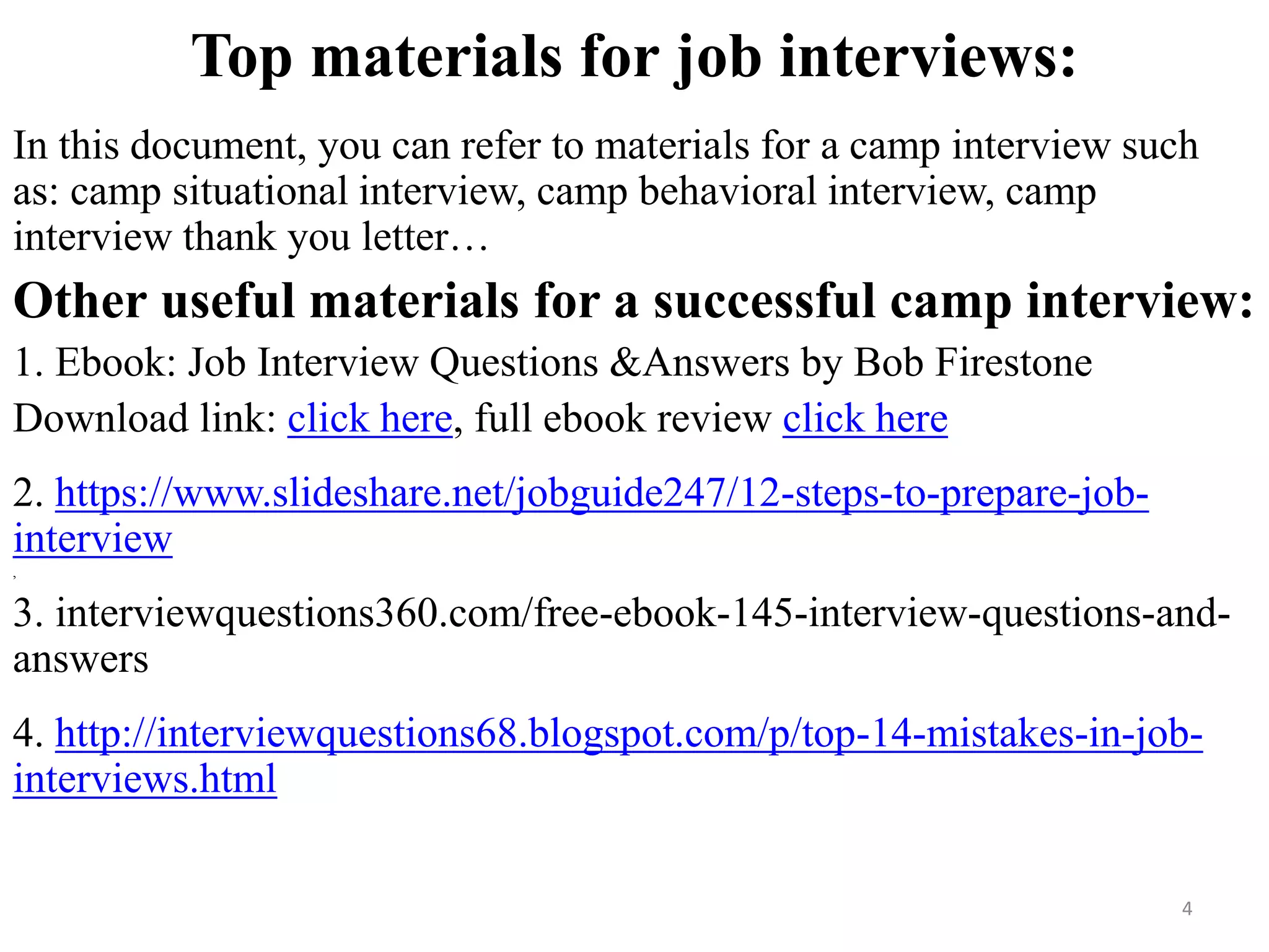 88 camp interview questions and answers | PDF