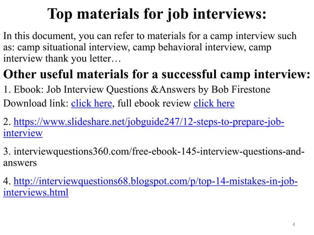 88 camp interview questions and answers | PDF