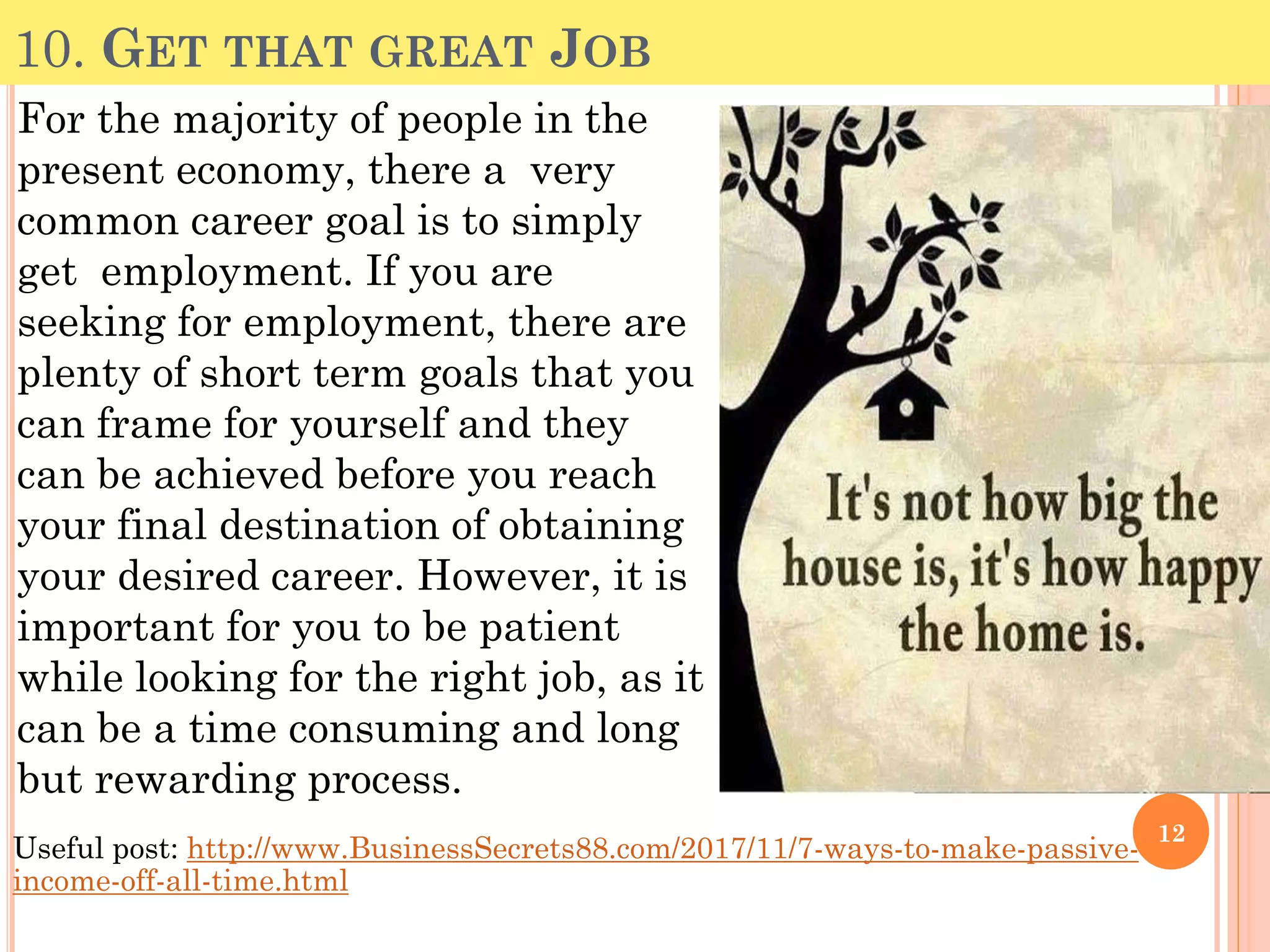 Top 10 career goals examples | PPT