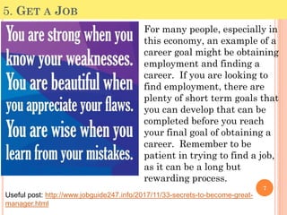 Top 10 career goals examples | PDF
