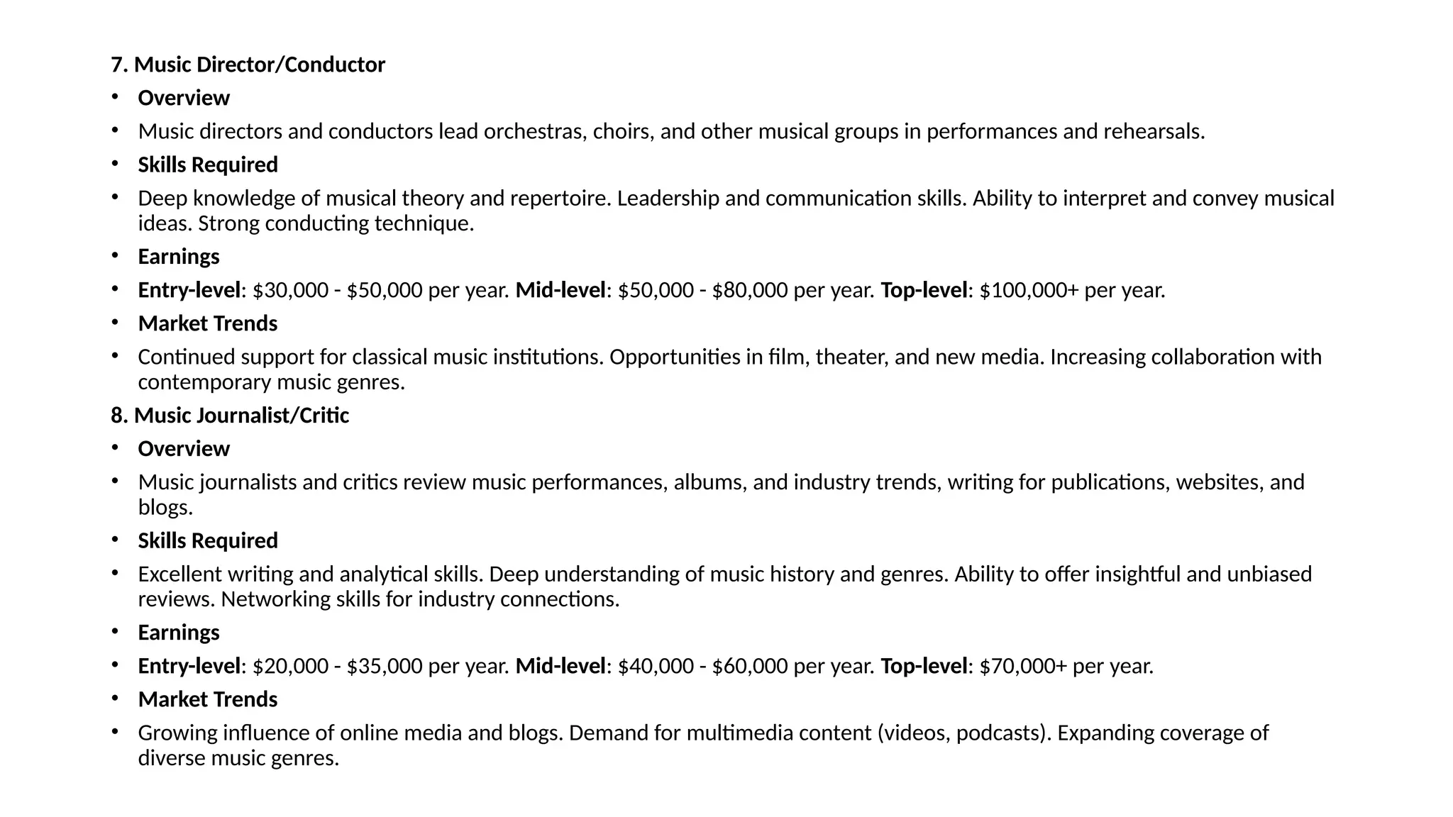 Top 10 Careers in Music: A Detailed Analysis | Artiegenious | PPTX ...