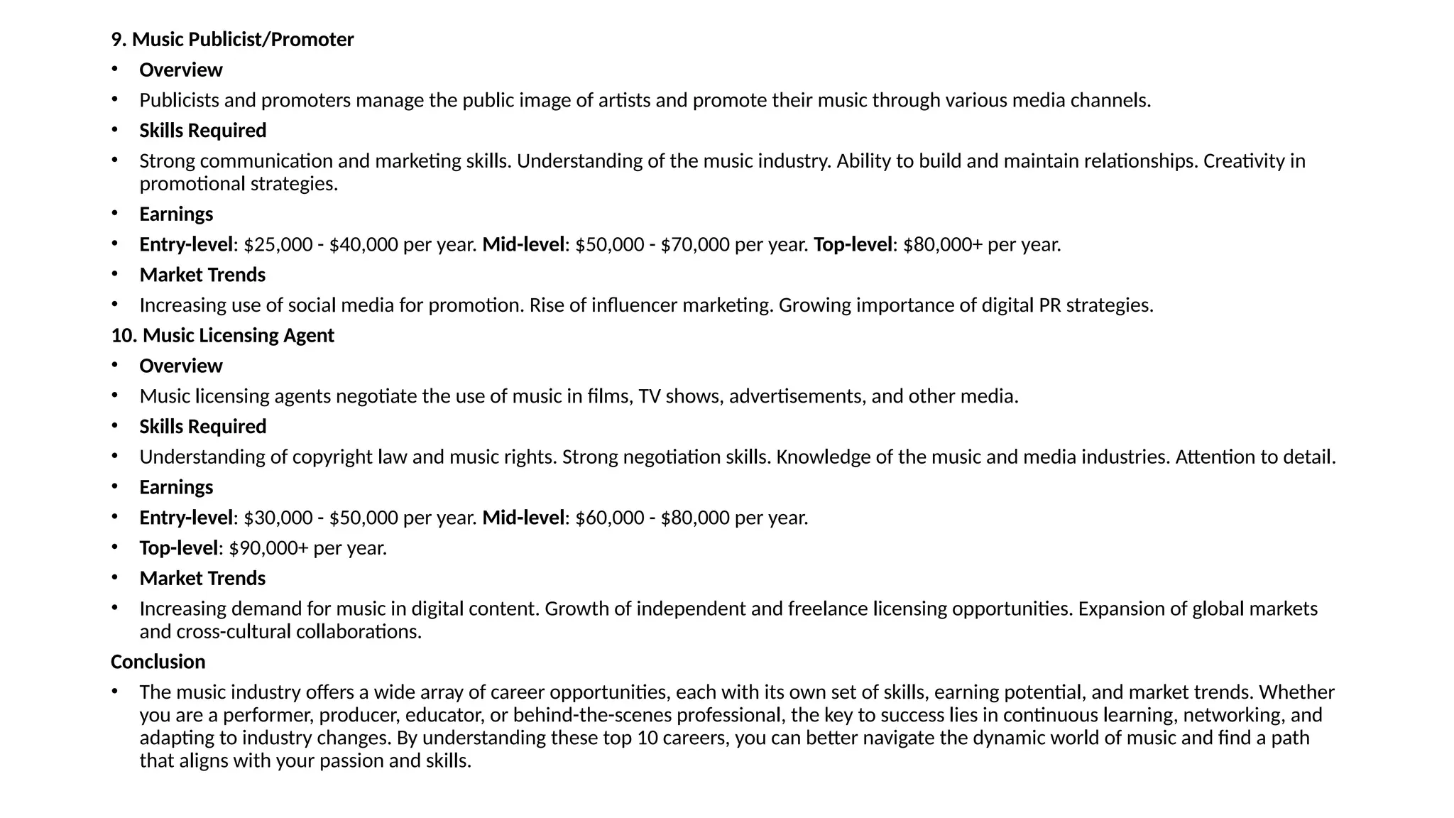 Top 10 Careers in Music: A Detailed Analysis | Artiegenious | PPTX