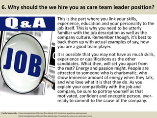 Top 10 care team leader interview questions and answers | PPTX