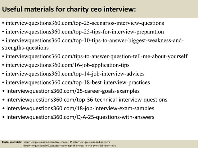 Top 10 charity ceo interview questions and answers | PPTX