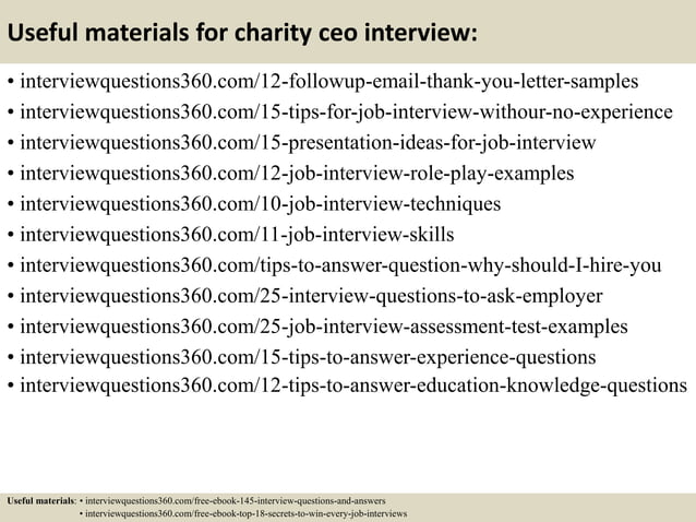 Top 10 charity ceo interview questions and answers | PPTX