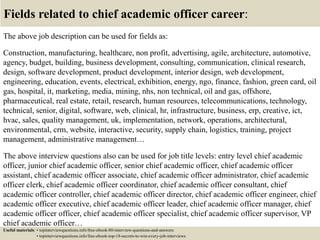 Top 10 chief academic officer interview questions and answers | PPTX