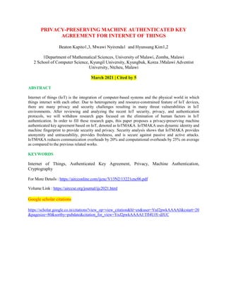 2021 - 2022 : Top 10 Read articles in Computer Networks and Communication | PDF