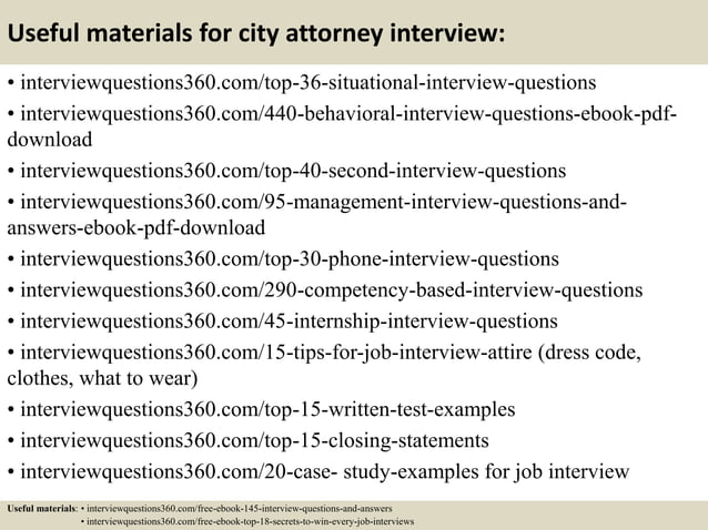 Top 10 city attorney interview questions and answers | PPTX | Resume ...