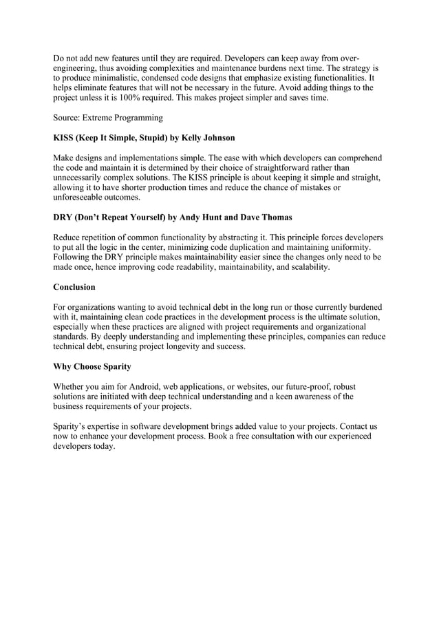 Top 10 clean code practices to reduce technical debt | PDF