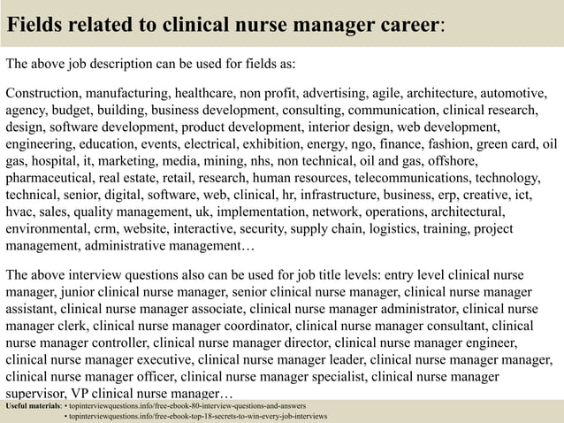 Top 10 clinical nurse manager interview questions and answers | PPTX ...