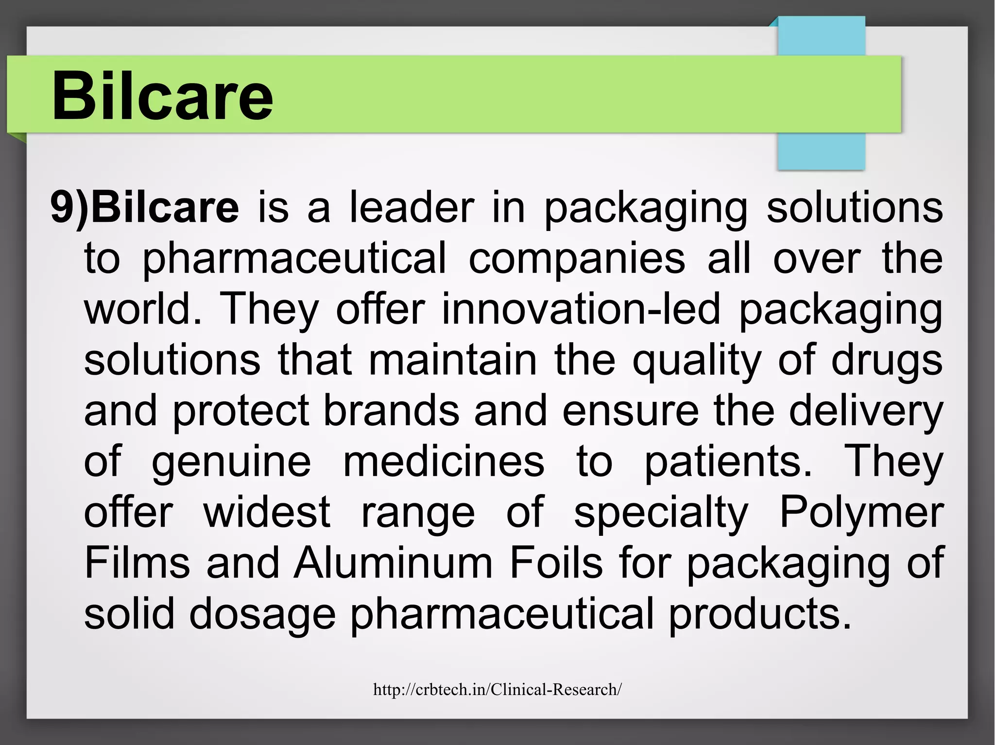 Top 10 clinical research and pharma companies in pune | PPT