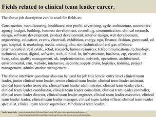 Top 10 clinical team leader interview questions and answers | PPTX
