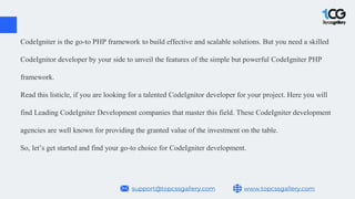 Top 10 CodeIgniter Development Companies | PPT