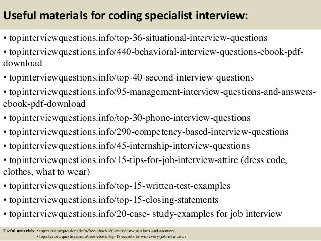 Top 10 Coding Specialist Interview Questions And Answers