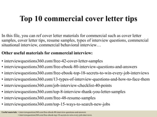 Top 10 commercial cover letter tips | PPT