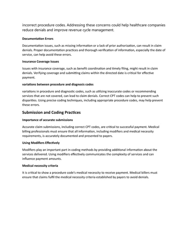 Top 10 Common Denial Codes in Medical Billing | DOCX | Health Insurance ...