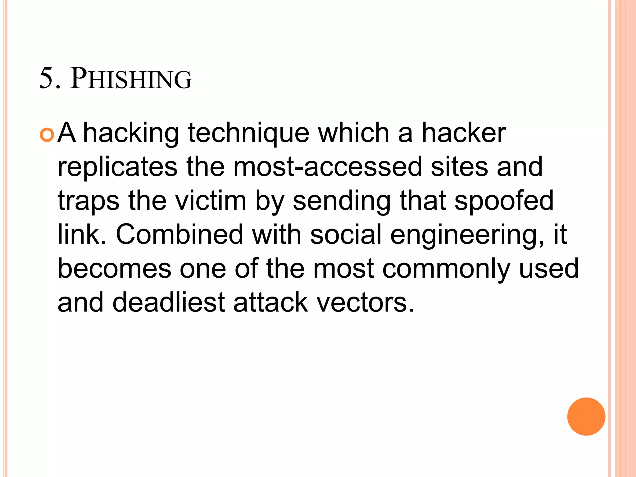 Top 10 Common Hacking Techniques Ppt