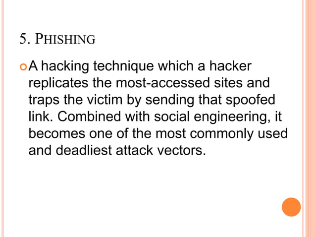 Top 10 common hacking techniques | PPTX | Computing | Technology & Computing