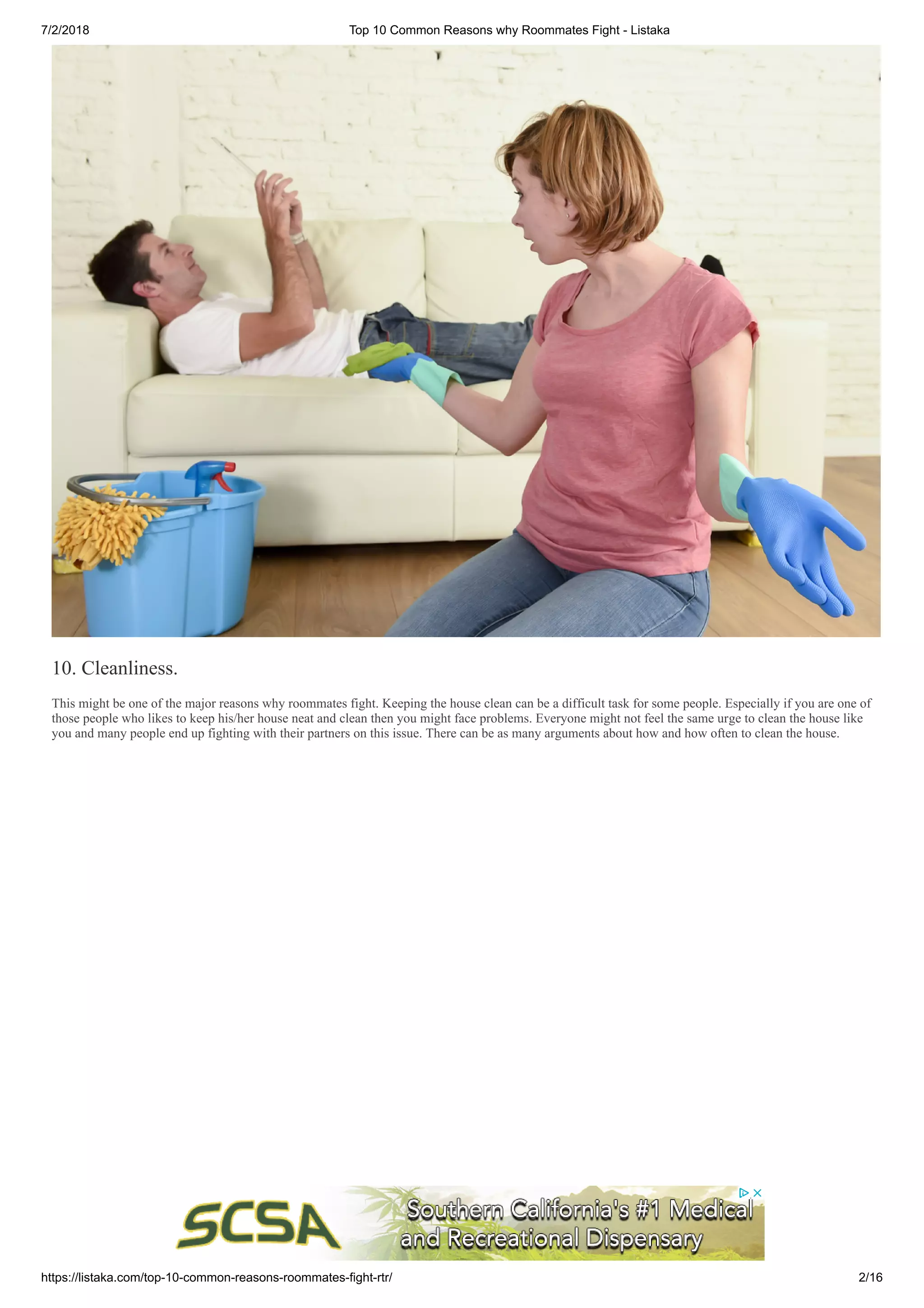 Top 10 common reasons why roommates fight | PDF