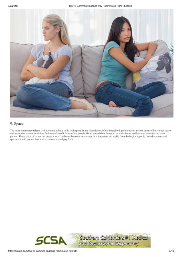 Top 10 common reasons why roommates fight | PDF