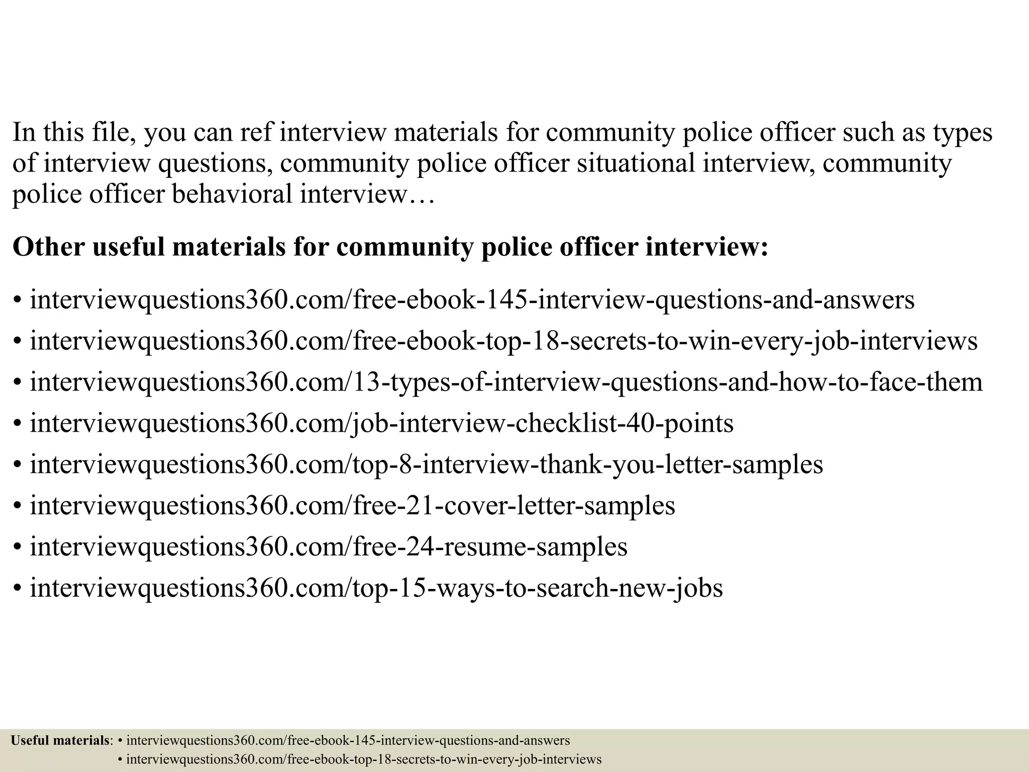 Top 10 community police officer interview questions and answers | PPTX