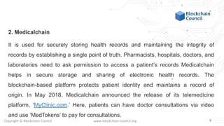 Top 10 companies using blockchain for healthcare security | PPT