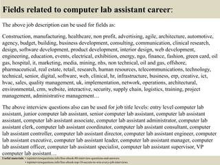 Top 10 computer lab assistant interview questions and answers | PPTX