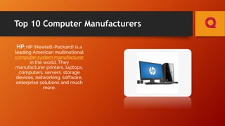 Top 10 Computer Manufacturing Companies | PDF