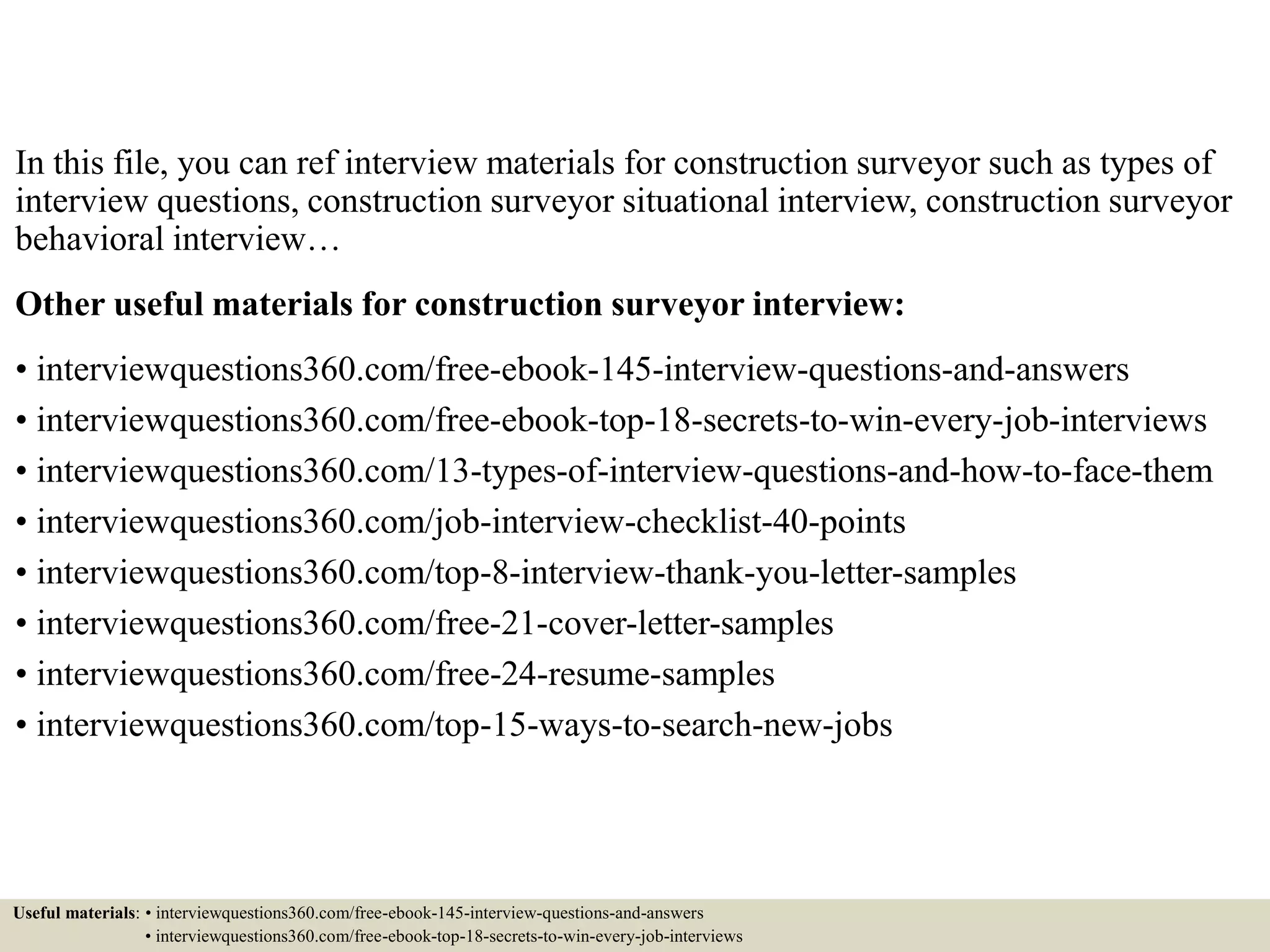 Top 10 construction surveyor interview questions and answers | PPTX